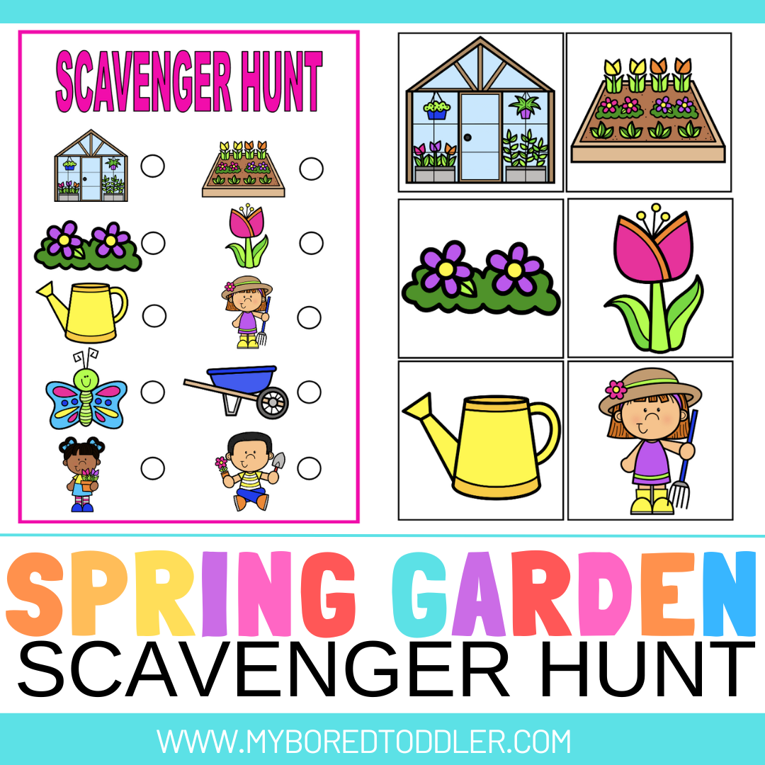 Spring Garden Scavenger Hunt / Treasure Hunt – My Bored Toddler