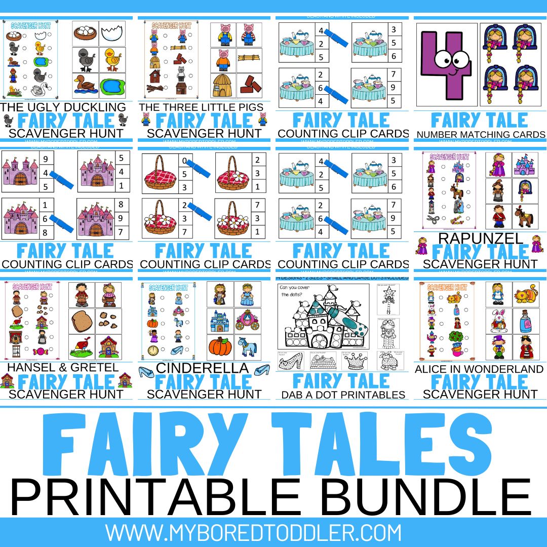 FAIRY TALE Toddler / Preschool Bundle - Scavenger hunts, dot printable ...