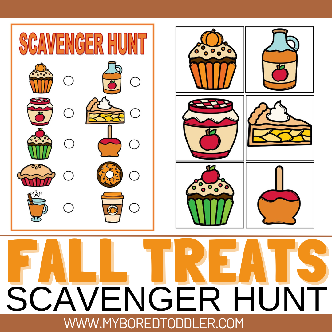Autumn / Fall TREATS Scavenger Hunt / Treasure Hunt – My Bored Toddler