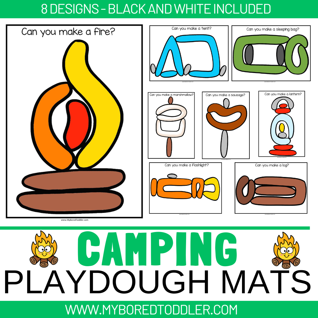 Camping Playdough / Playdoh Mats – My Bored Toddler