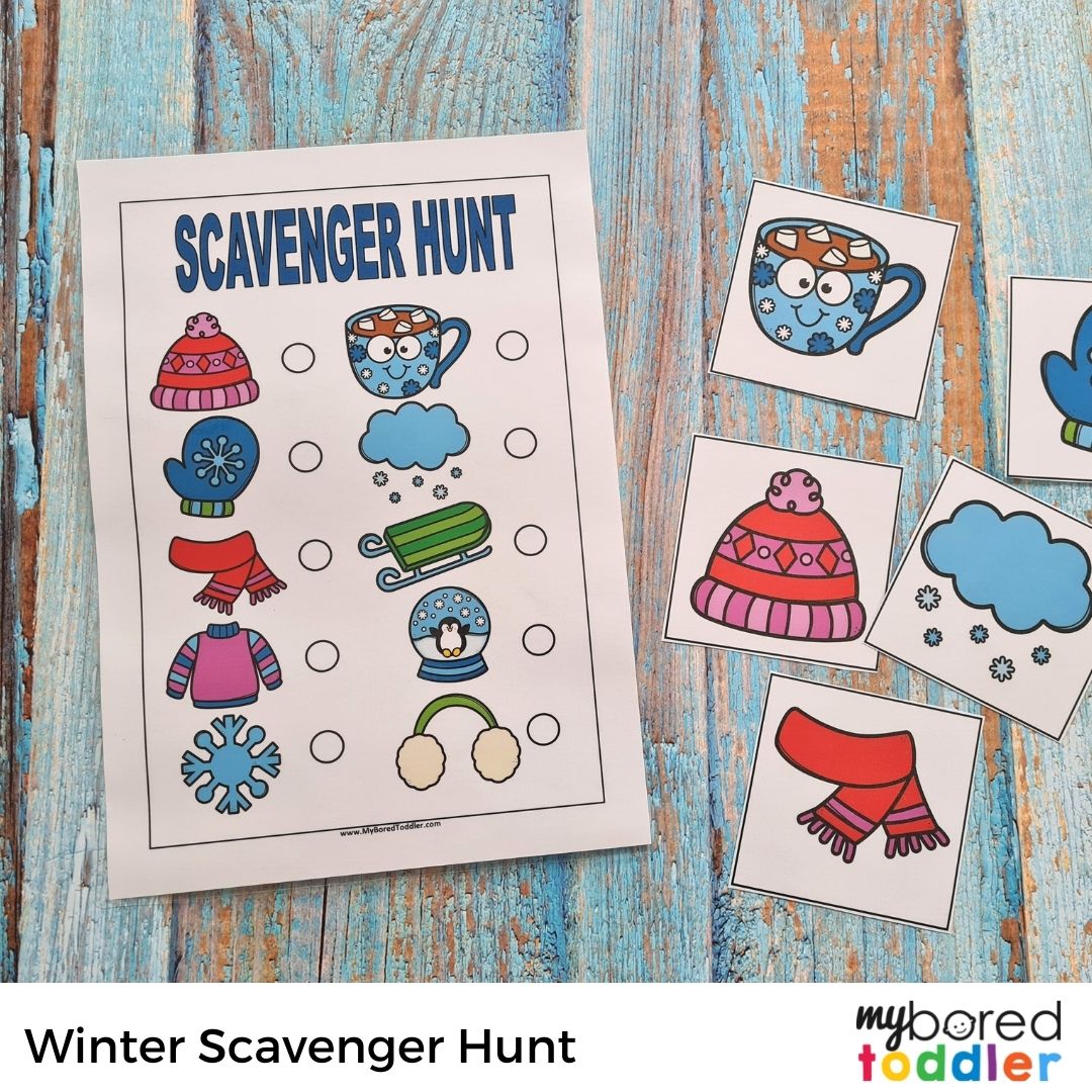 Winter Scavenger Hunt for Toddlers – My Bored Toddler