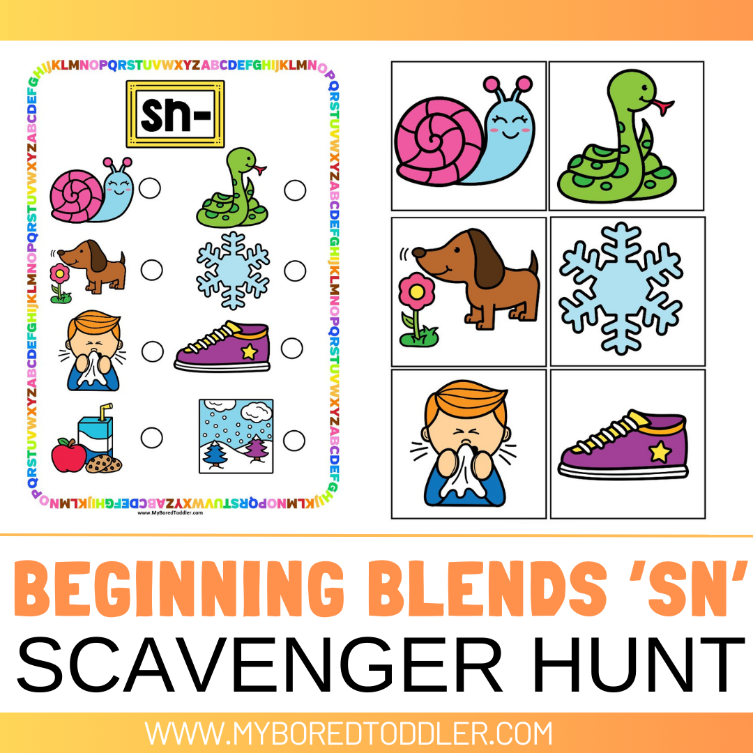 Beginning Blends 'SN' Alphabet Scavenger Hunt / Treasure Hunt – My ...