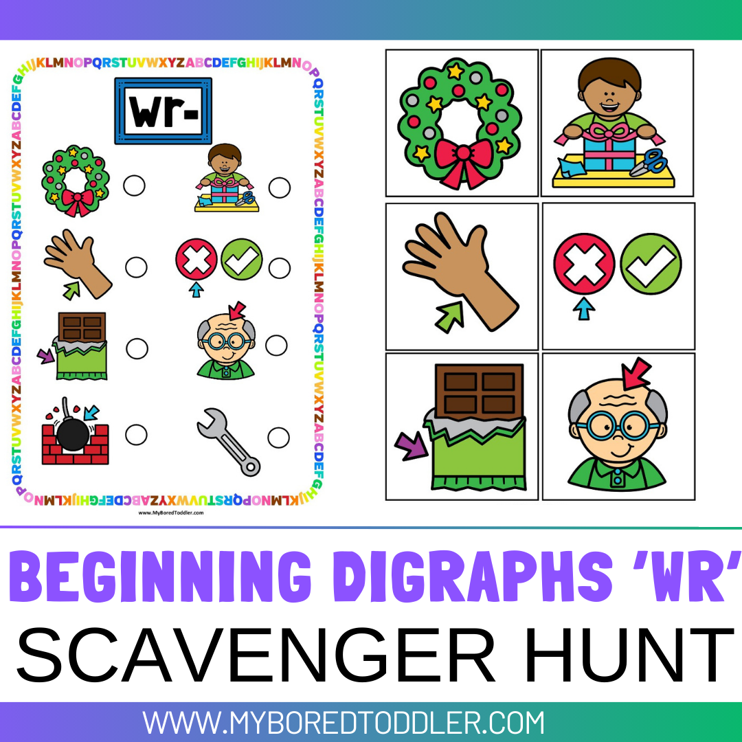 Beginning Digraphs 'WR' Alphabet Scavenger Hunt / Treasure Hunt – My ...