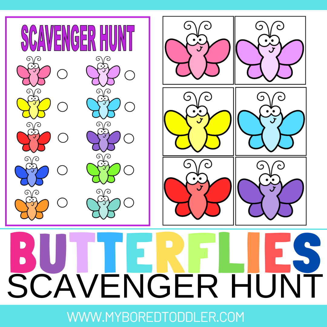 Spring BUTTERFLIES Scavenger Hunt / Treasure Hunt – My Bored Toddler