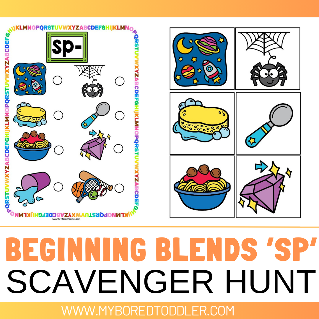 Beginning Blends 'SP' Alphabet Scavenger Hunt / Treasure Hunt – My ...