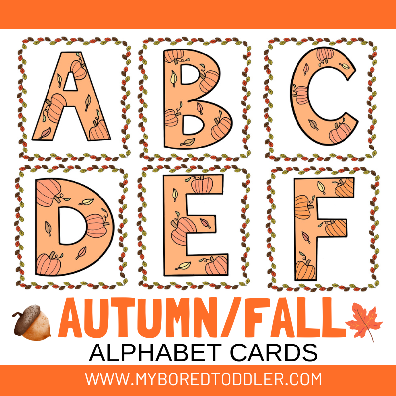 Autumn / Fall Alphabet Flashcards - Uppercase & Lowercase – My Bored ...