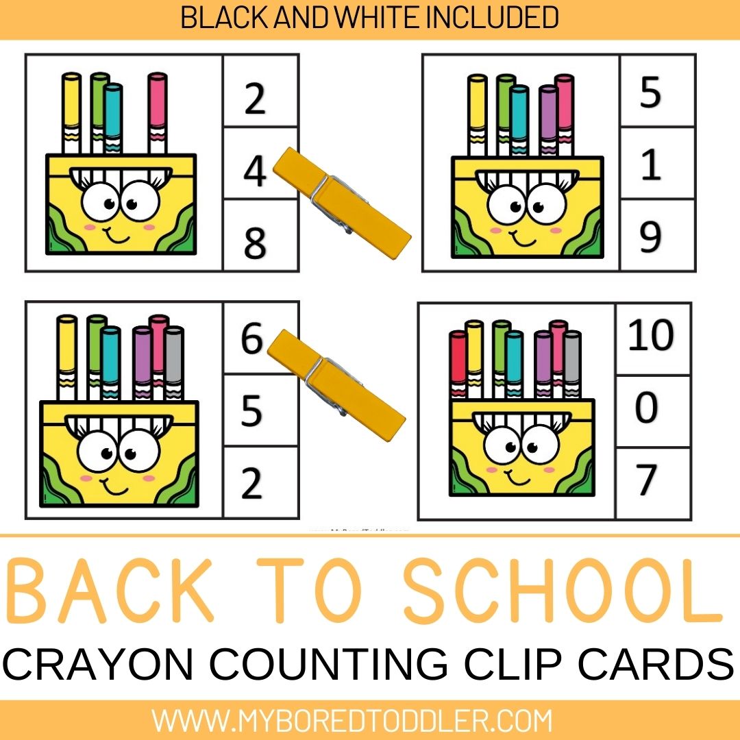 Back to School - Marker Counting Clip Cards – My Bored Toddler