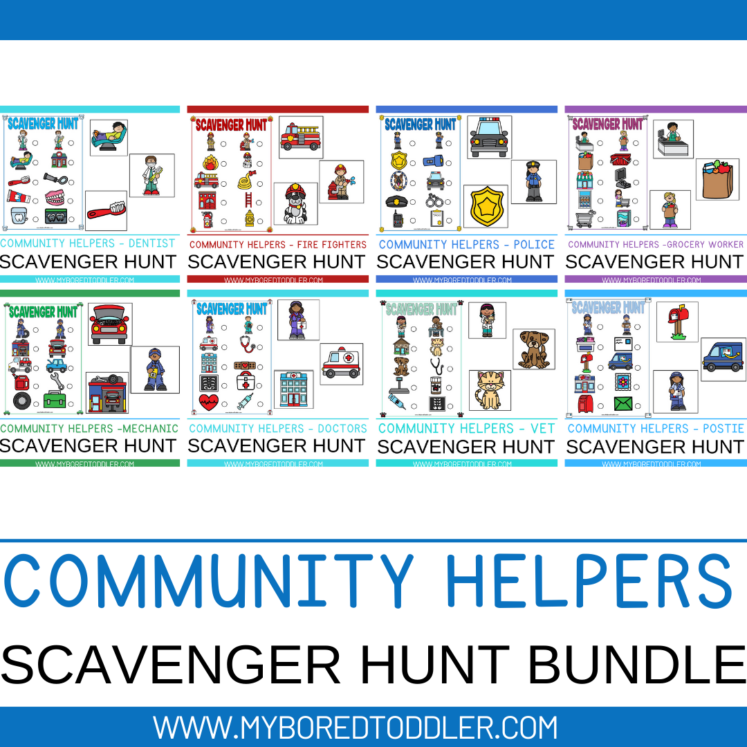 Community Helpers Scavenger Hunt Bundle – My Bored Toddler