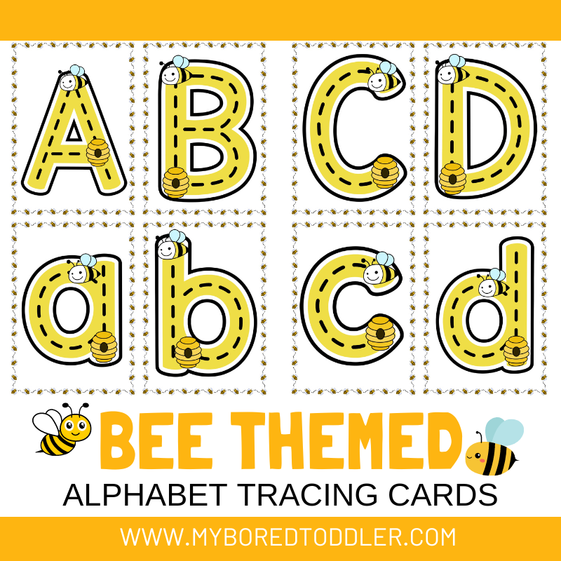 Bee Alphabet Tracing Cards - Uppercase & Lowercase – My Bored Toddler