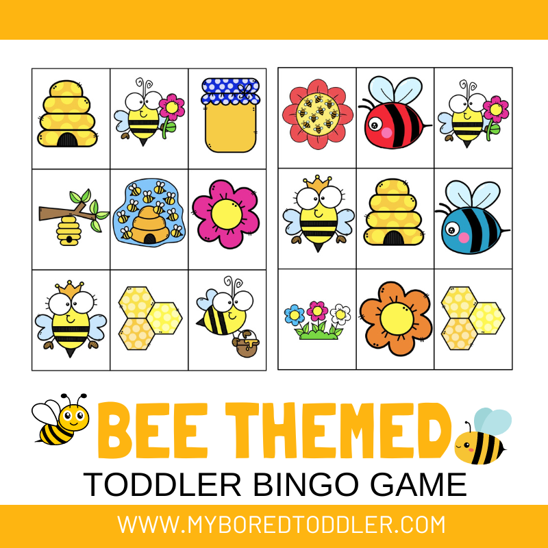 Bee Themed Bingo Game – My Bored Toddler