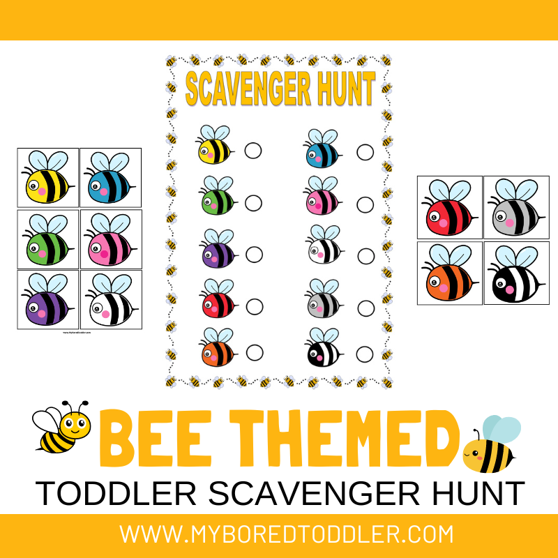 Bee Themed Scavenger Hunt – My Bored Toddler