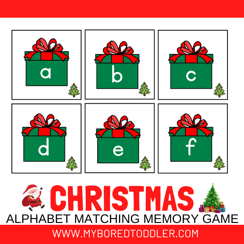 Christmas Alphabet Matching Cards / Memory Game – My Bored Toddler
