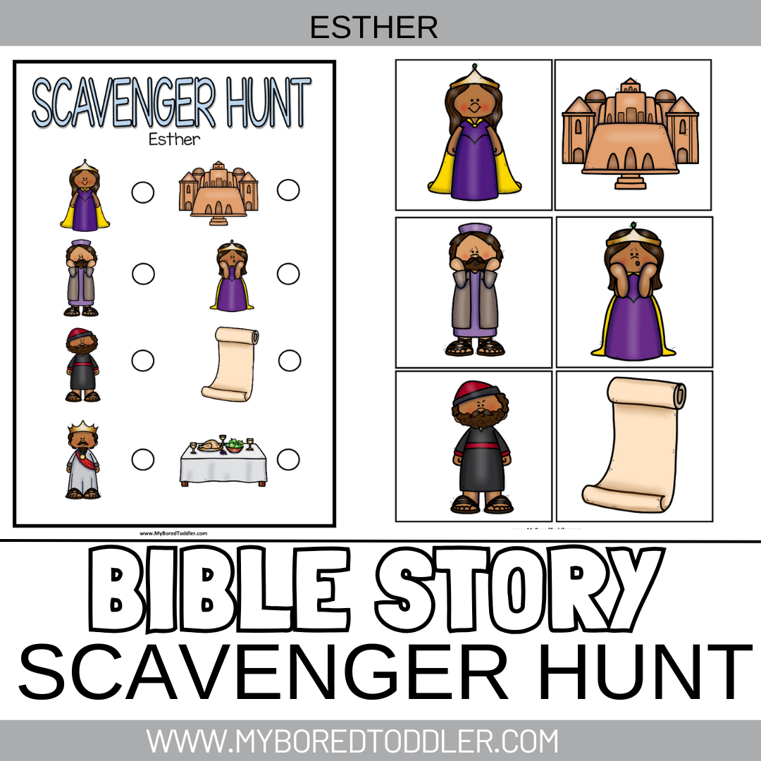 BIBLE STORY - Scavenger Hunt / Treasure Hunt ESTHER – My Bored Toddler