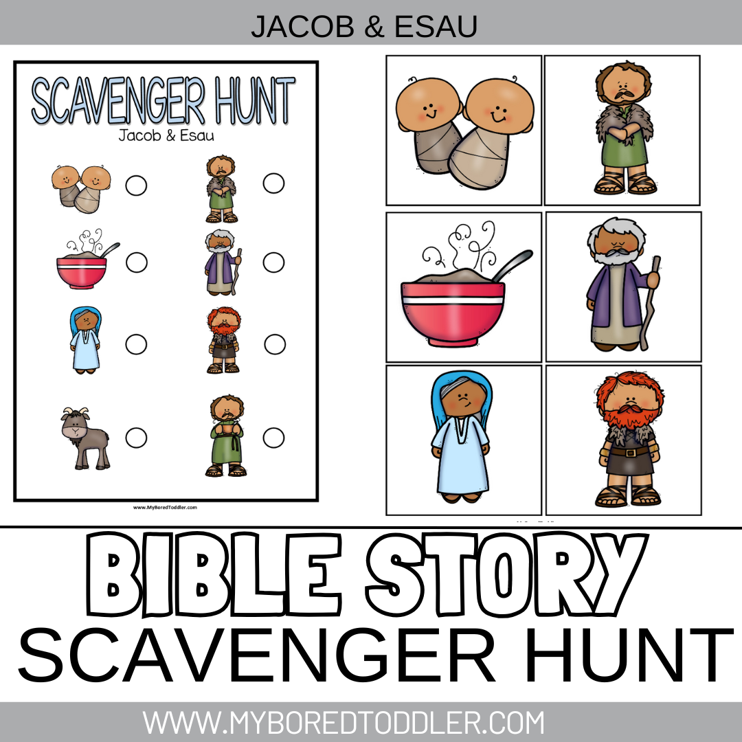 BIBLE STORY - Scavenger Hunt / Treasure Hunt JACOB & ESAU – My Bored ...