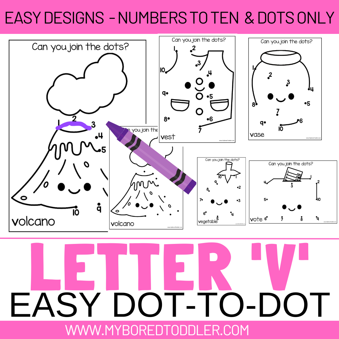 Alphabet - Letter V Dot-to-Dot - 2 Designs – My Bored Toddler
