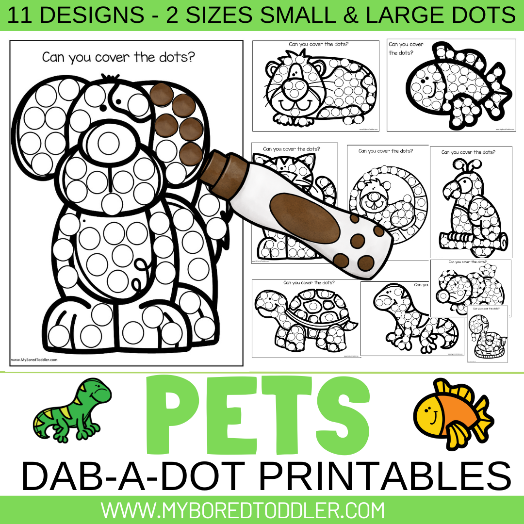PETS Dot Printables 2 sizes – My Bored Toddler