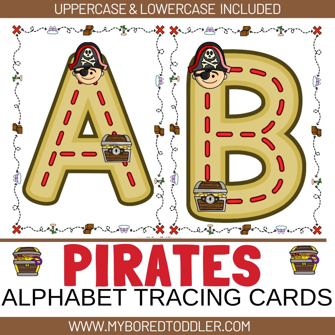 PIRATES Alphabet Tracing Cards Lowercase & Uppercase – My Bored Toddler