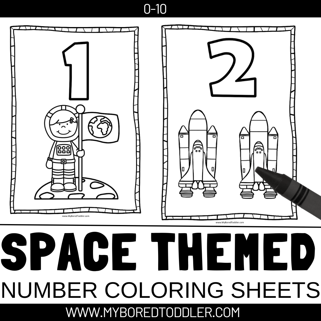 SPACE - Number Coloring Pages 0-10 – My Bored Toddler