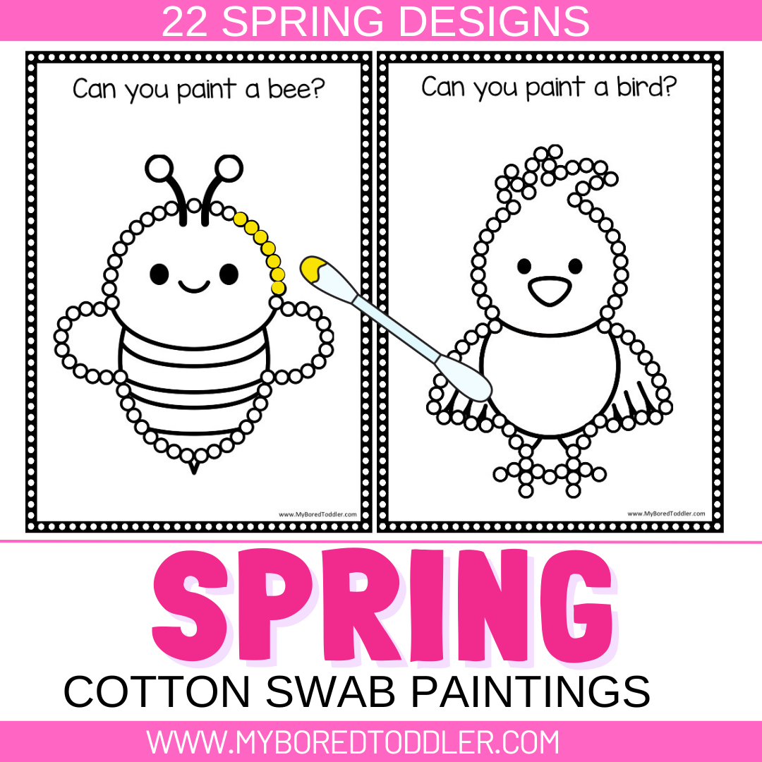 SPRING Cotton Swab / Qtip Painting Sheets – My Bored Toddler