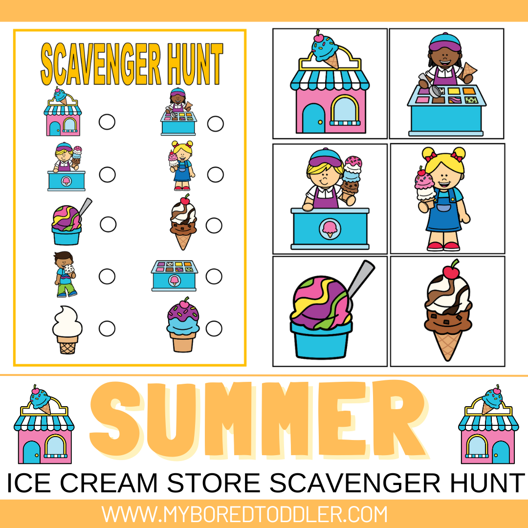 Summer - Ice Cream Store Scavenger Hunt Game – My Bored Toddler