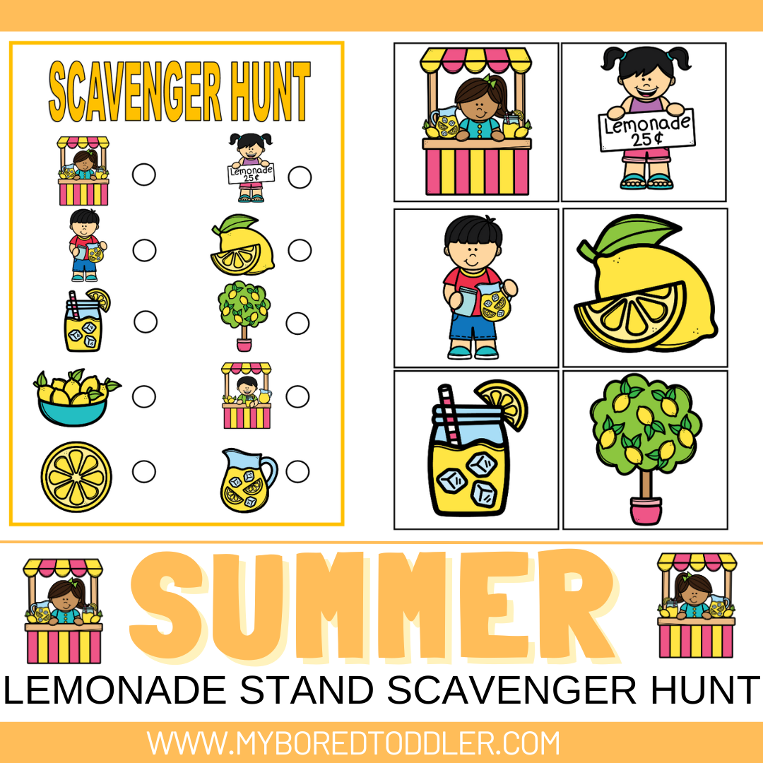 Summer - Lemonade Stand Scavenger Hunt Game – My Bored Toddler