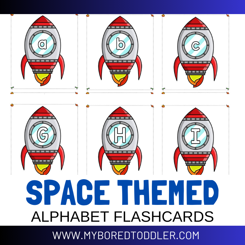 Space Alphabet Flashcards Uppercase - Rocket Theme – My Bored Toddler