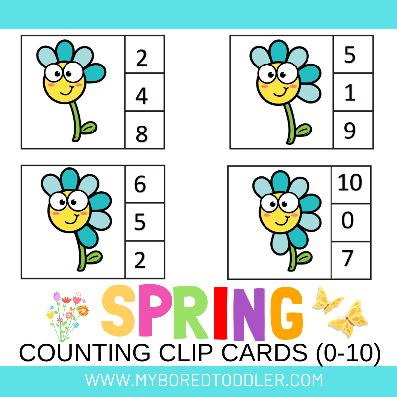 Spring Counting Clip Cards - Hot Air Balloons - Color & B&W 0-10 – My ...