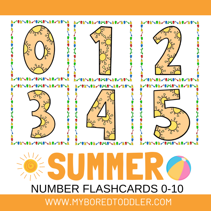 Summer Flashcards - Numbers to ten – My Bored Toddler
