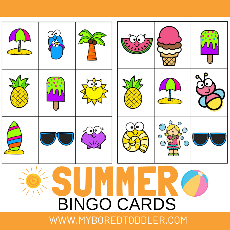 Summer Bingo Cards – My Bored Toddler