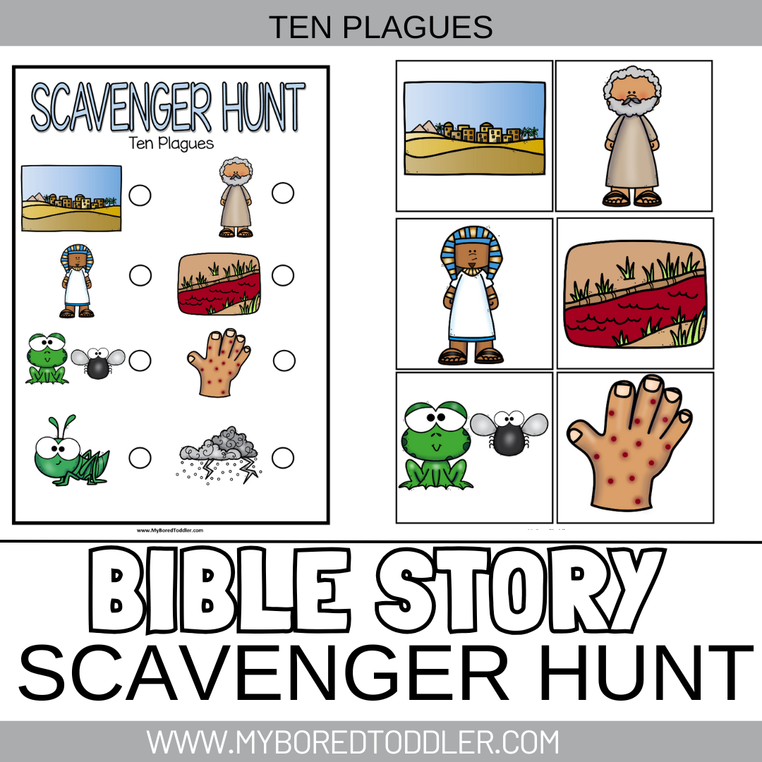 BIBLE STORY - Scavenger Hunt / Treasure Hunt TEN PLAGUES – My Bored Toddler
