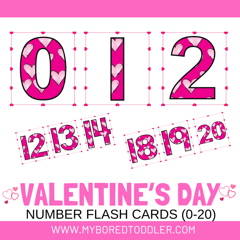 Valentine's Day Number Flashcards 0 - 20 – My Bored Toddler