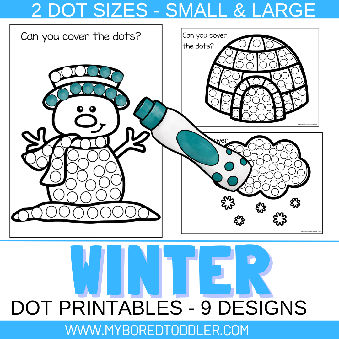Winter Dot Printables – My Bored Toddler