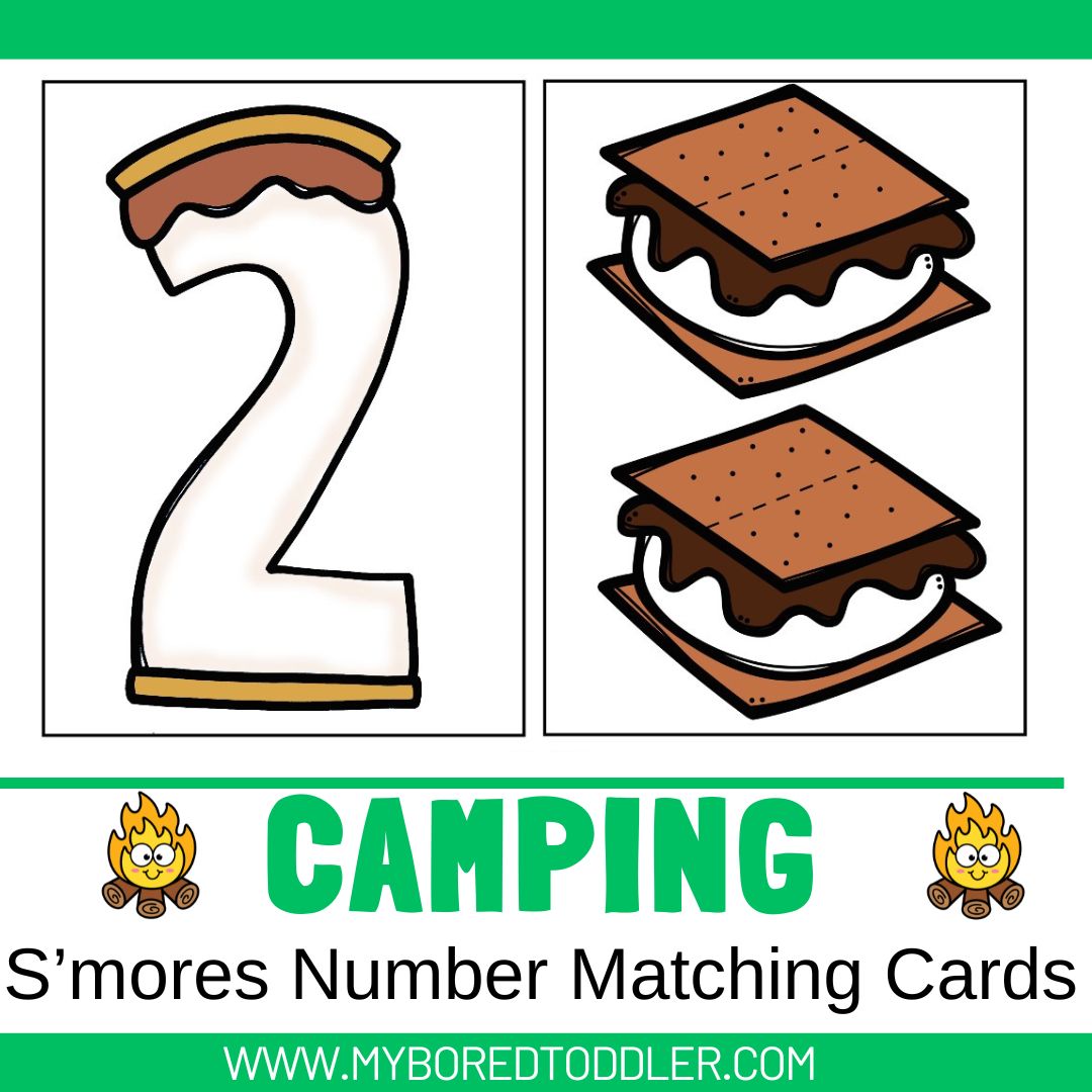 Camping Number Matching Cards 0-10 S'mores – My Bored Toddler