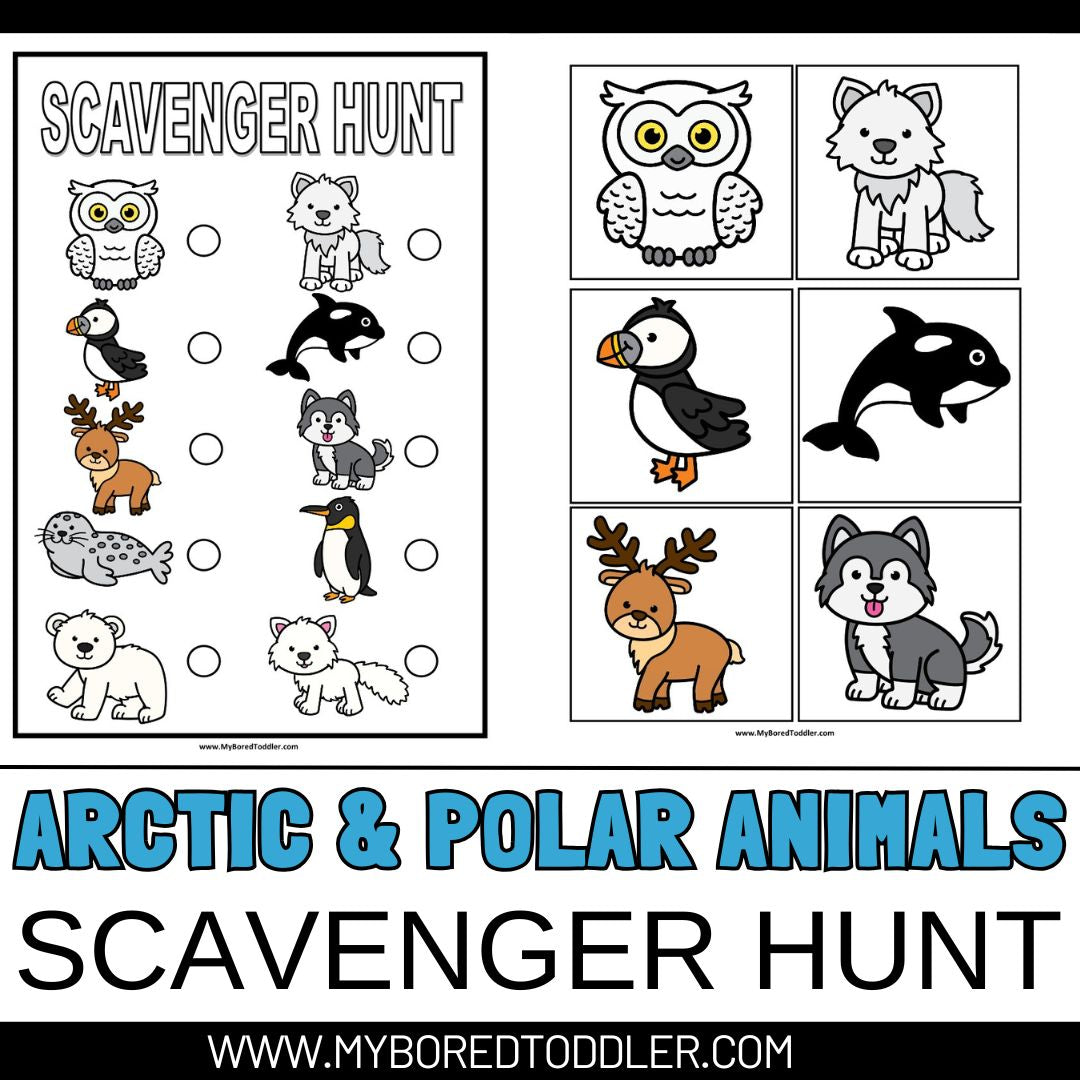 Arctic & Polar Animals Scavenger Hunt – My Bored Toddler