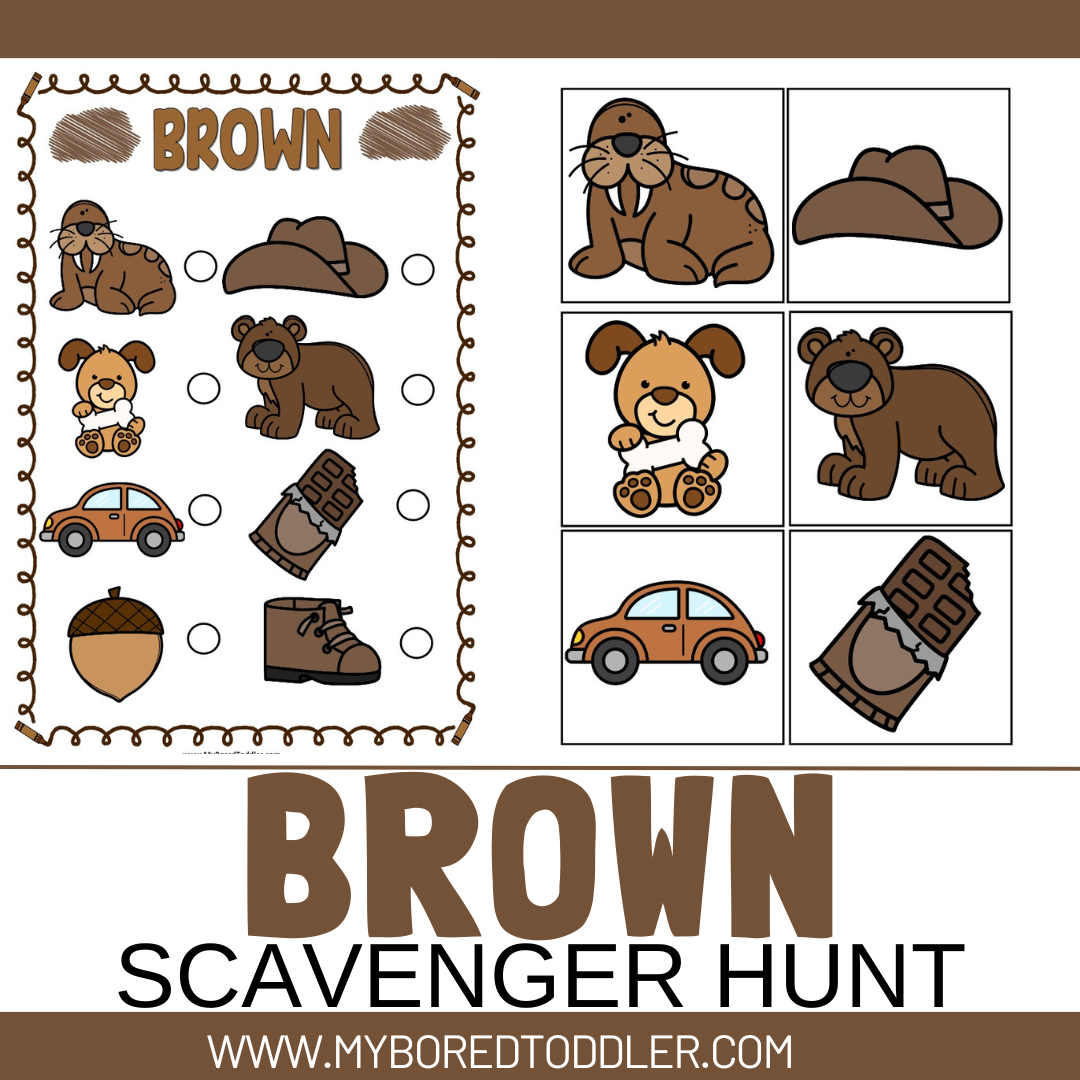 BROWN color scavenger Hunt – My Bored Toddler