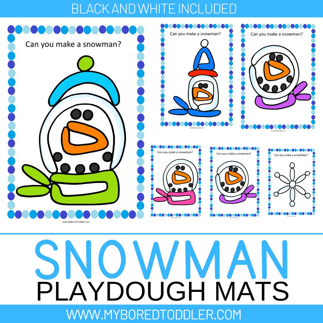 Winter Snowman Playdough / Playdoh Mats – My Bored Toddler