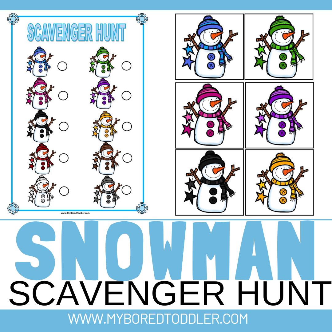Snowman Winter Scavenger Hunt – My Bored Toddler
