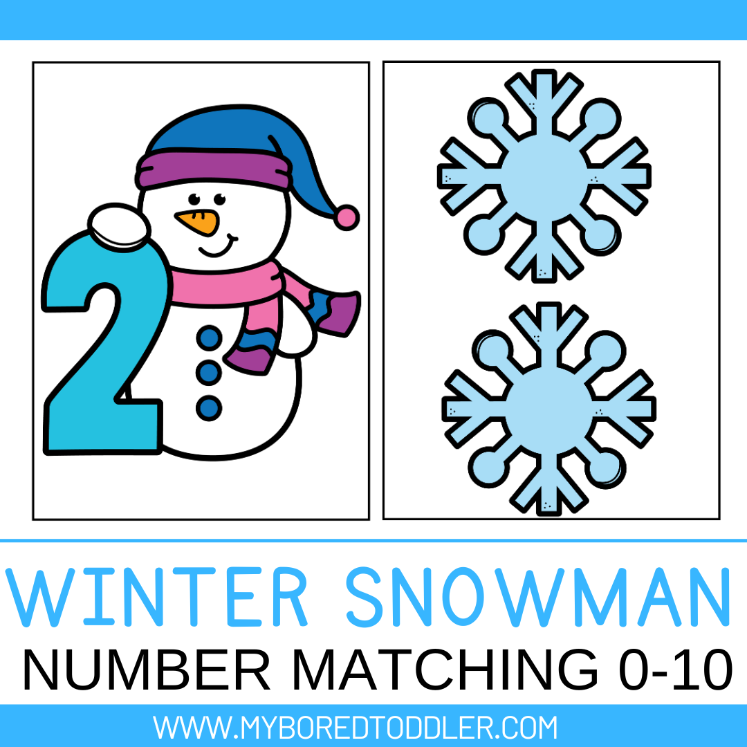 Winter Snowman Number Matching Cards 0-10 – My Bored Toddler