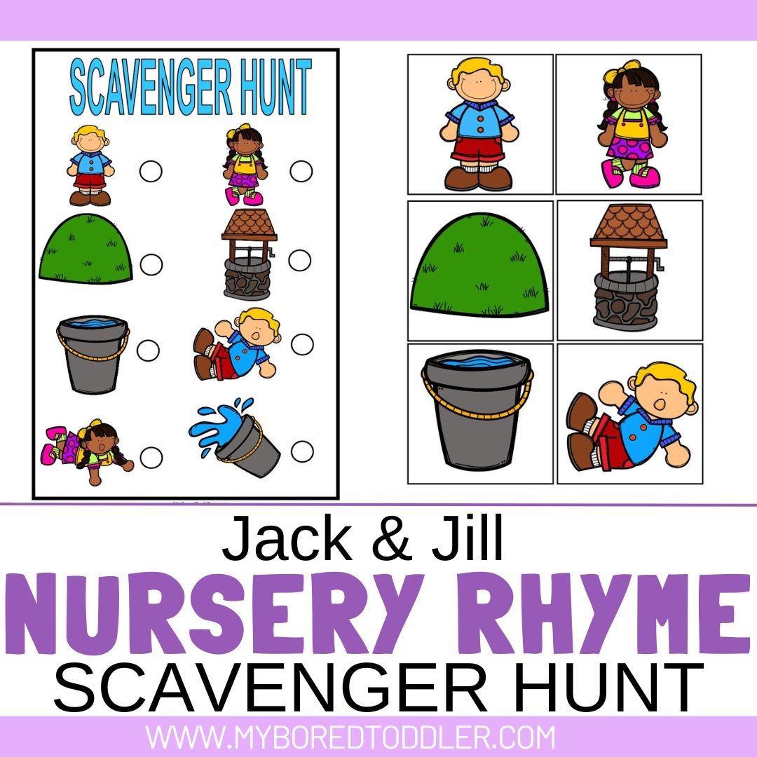 Jack & Jill Nursery Rhyme Scavenger Hunt – My Bored Toddler