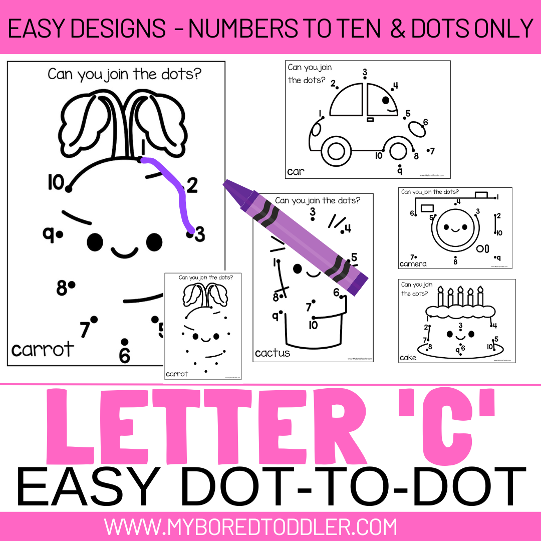Alphabet - Letter C Dot-to-Dot - 2 Designs – My Bored Toddler
