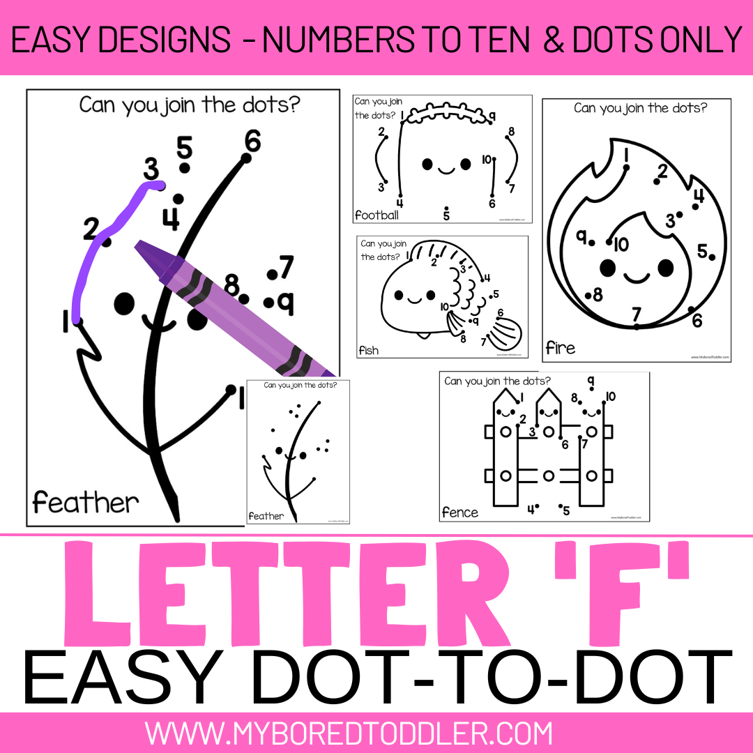 Alphabet - Letter F Dot-to-Dot - 2 Designs – My Bored Toddler