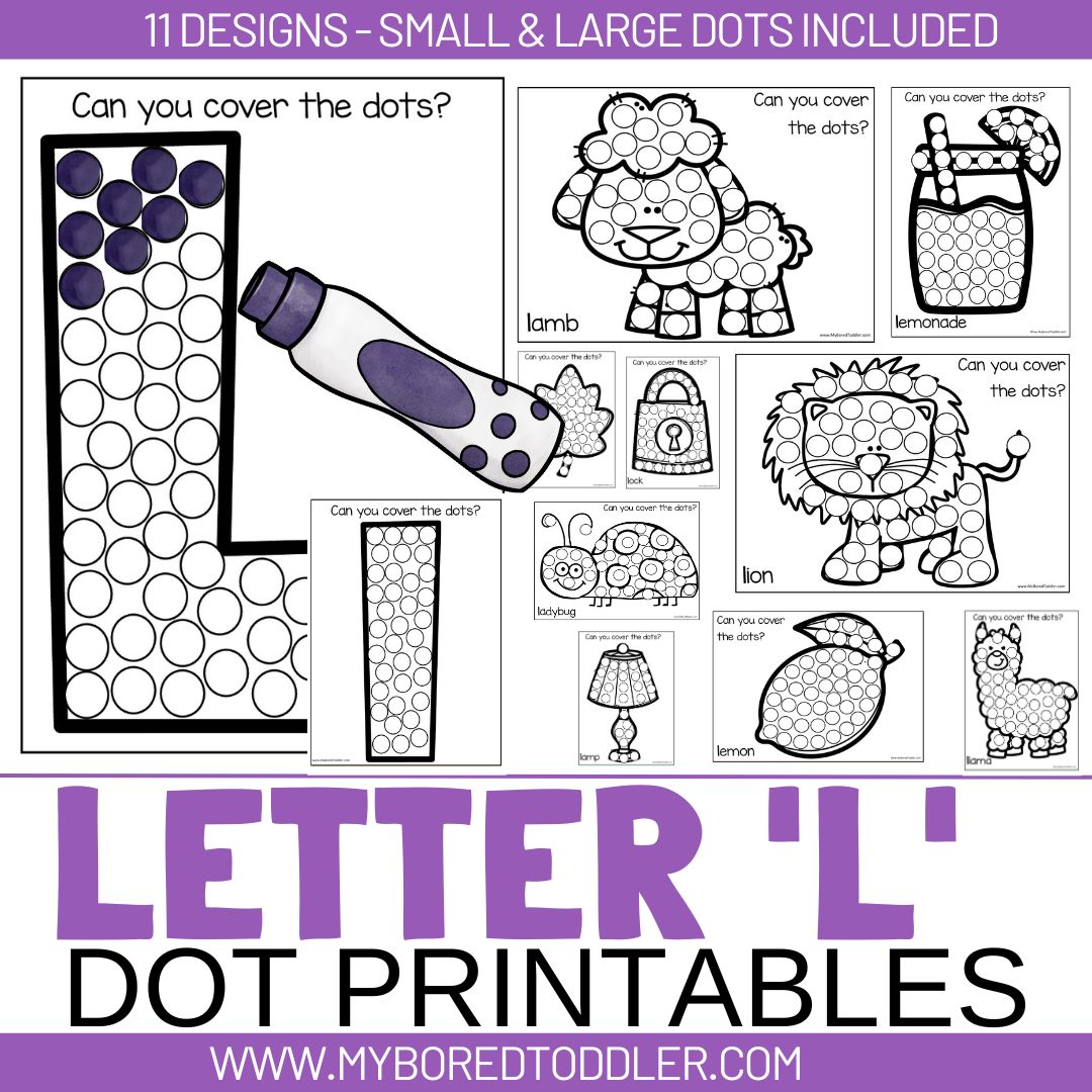 Alphabet - Letter L Dot Printables – My Bored Toddler