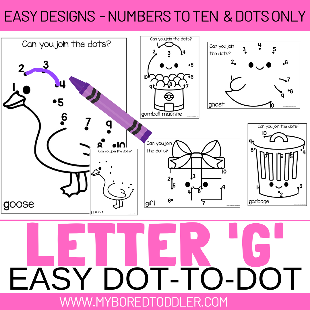 Alphabet - Letter G Dot-to-Dot - 2 Designs – My Bored Toddler