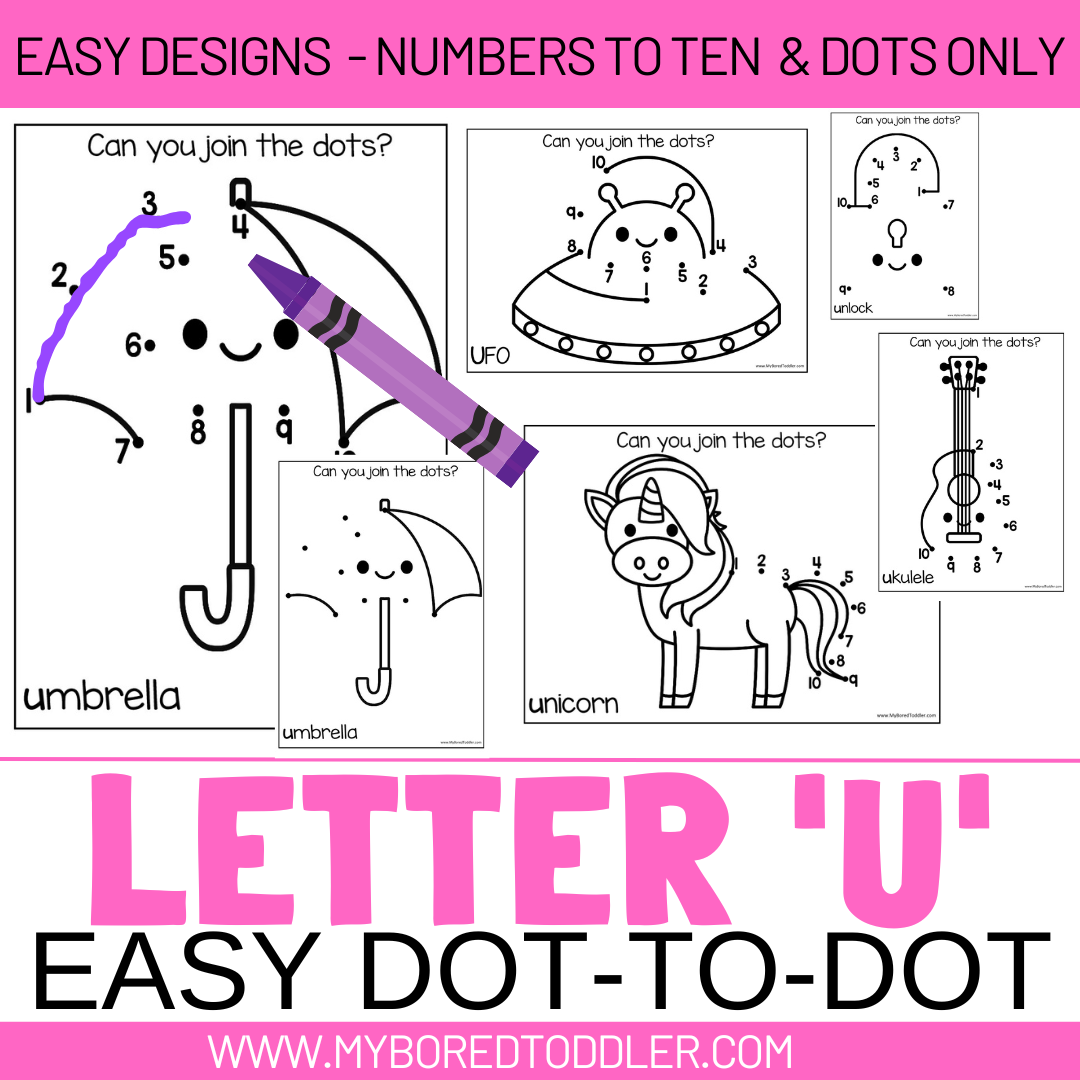 Alphabet - Letter U Dot-to-Dot - 2 Designs – My Bored Toddler