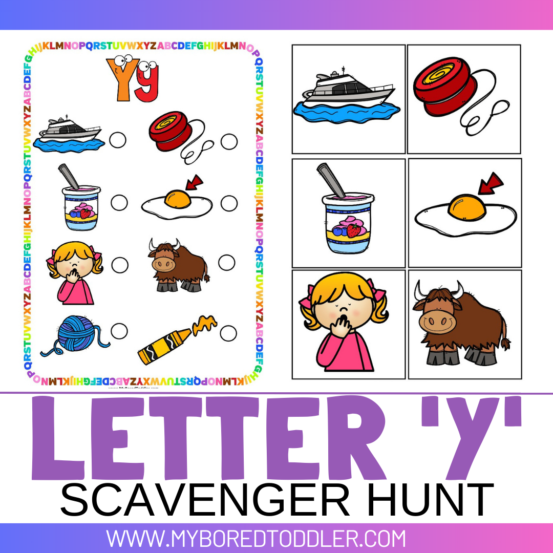 Alphabet - Letter Y Scavenger Hunt – My Bored Toddler