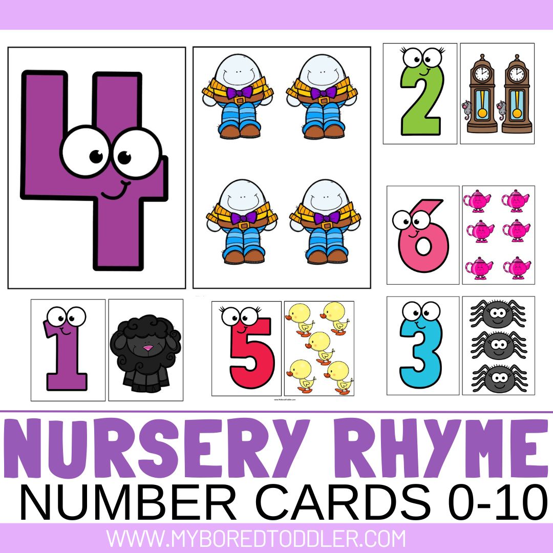 Nursery Rhyme Number Matching Cards 0-10 – My Bored Toddler