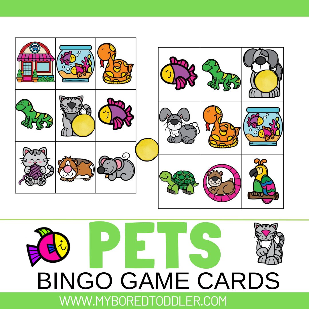 Pets Bingo Game – My Bored Toddler