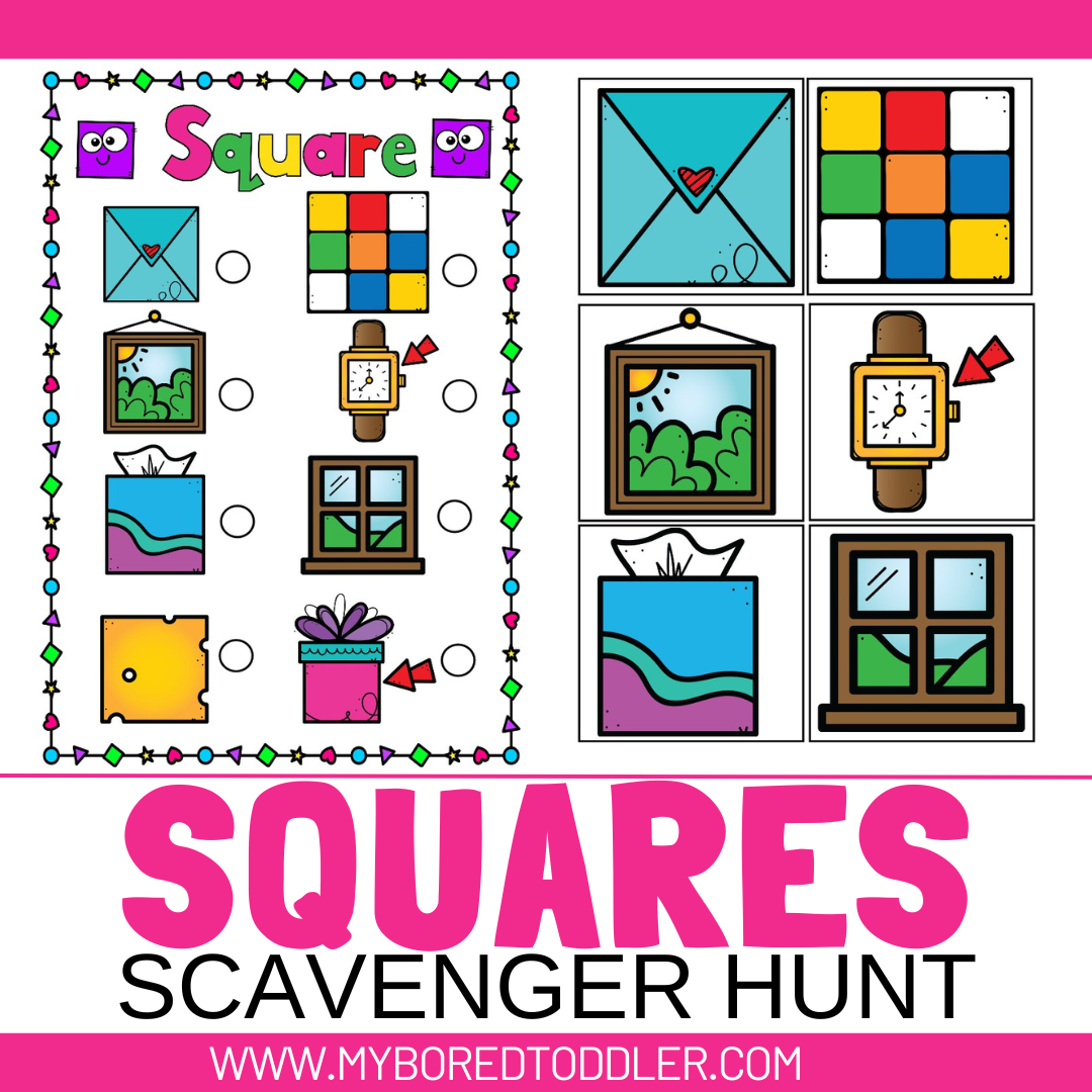 Shapes - Square Scavenger Hunt Game – My Bored Toddler