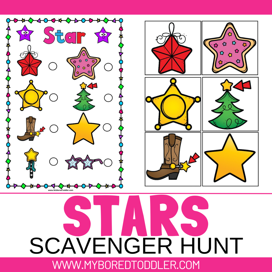 Shapes - Star Scavenger Hunt Game – My Bored Toddler