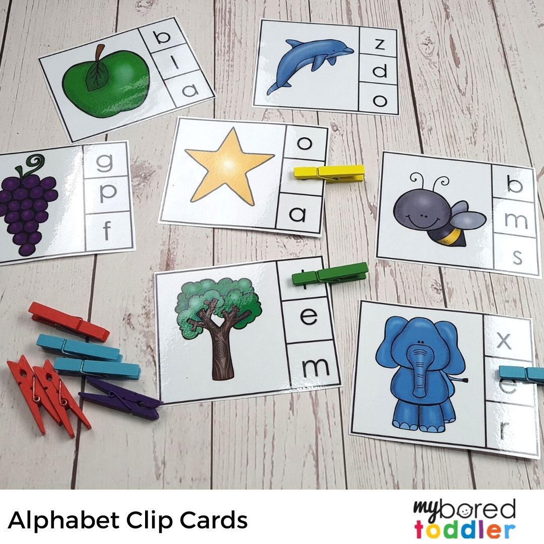 Alphabet Clip Cards – My Bored Toddler